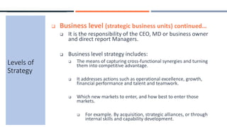 Lesson 1 the 4 levels of strategy | PPTX