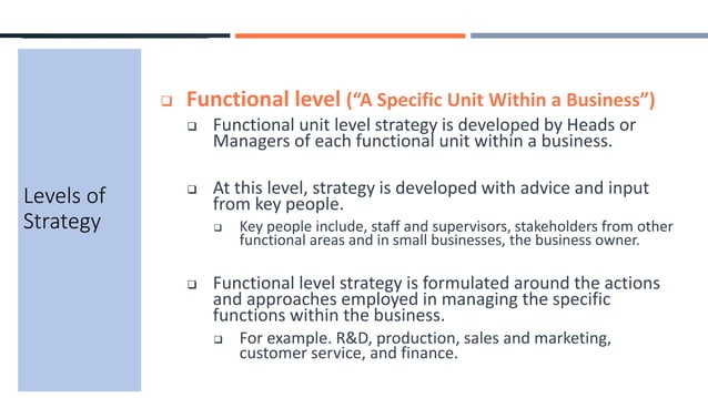 Lesson 1 the 4 levels of strategy | PPTX
