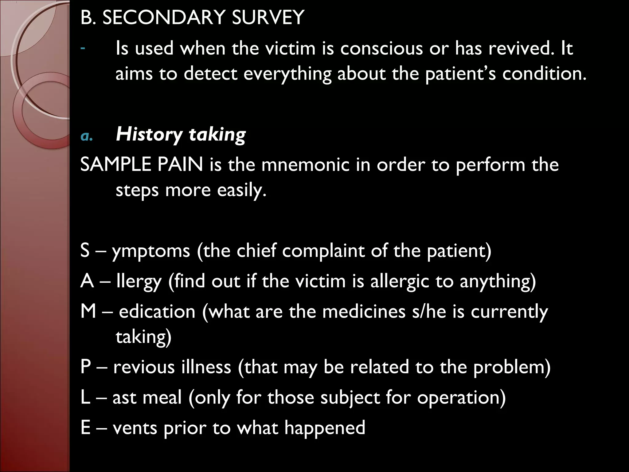 Lesson 1 (the basics of first aid) lesson 2 (survey of the scene and ...