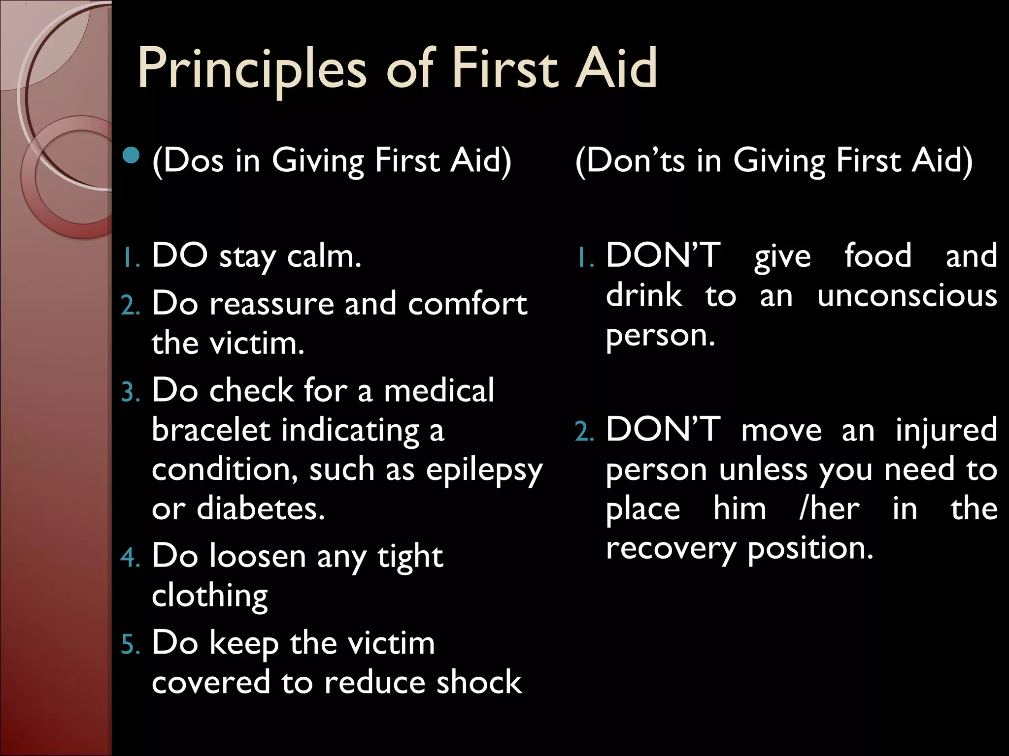 Lesson 1 (the basics of first aid) lesson 2 (survey of the scene and ...