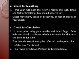 Lesson 1 (the basics of first aid) lesson 2 (survey of the scene and ...