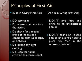 Lesson 1 (the basics of first aid) lesson 2 (survey of the scene and ...