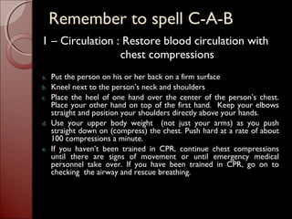 Lesson 1 (the basics of first aid) lesson 2 (survey of the scene and ...