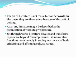 Lesson 1 The Concept of Literature | PDF