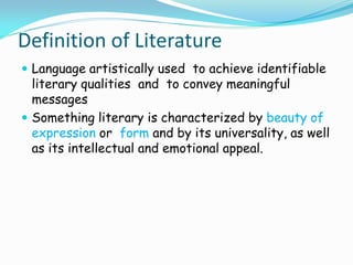 Lesson 1 The Concept of Literature | PDF