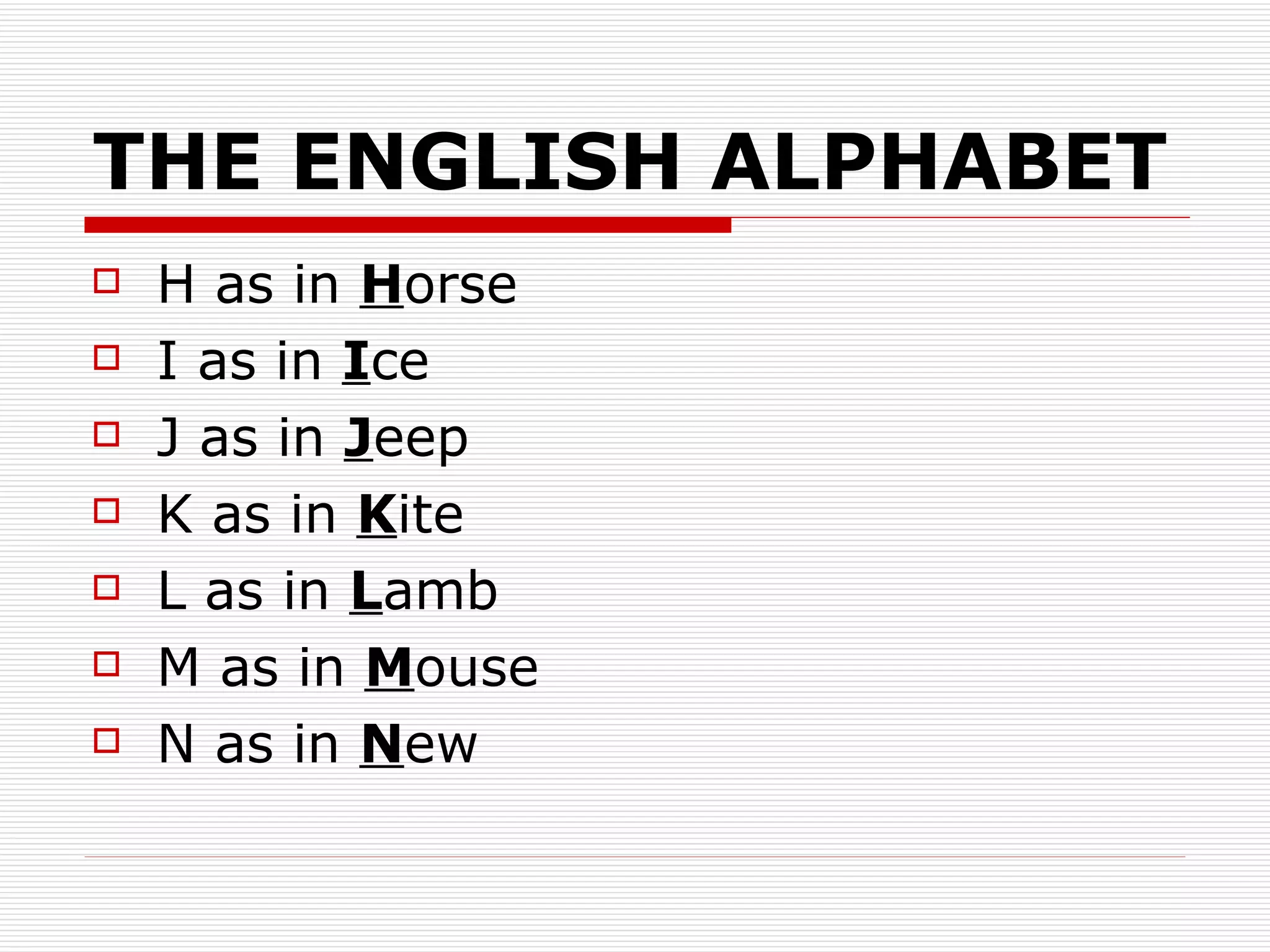 Lesson 1 The English Alphabet | PPT