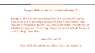 Lesson 1 the kinds of objectives to set | PPT