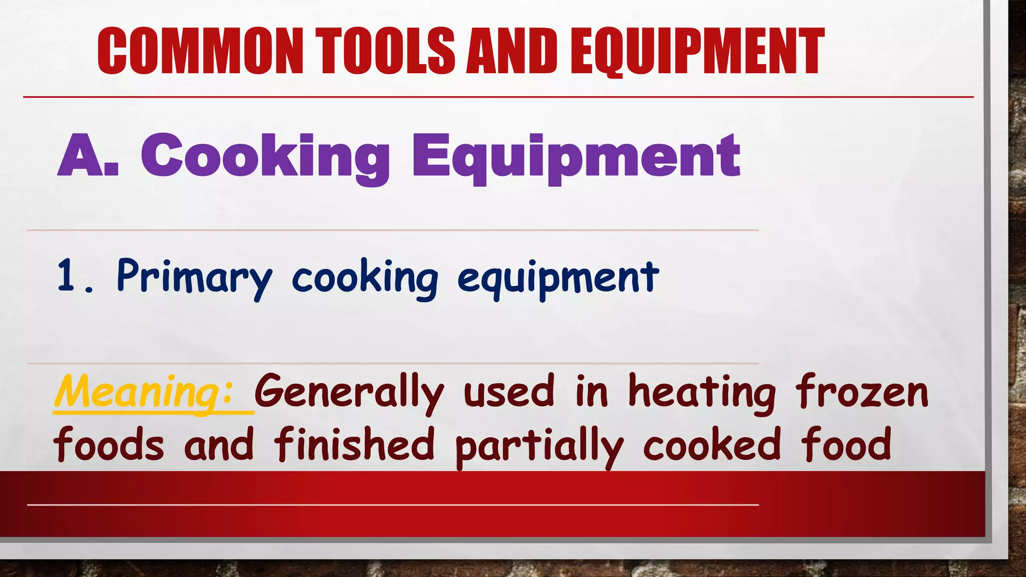 preparing kitchen tools and equipment and the ingredients- GRade 10 | PPTX