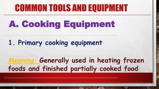 preparing kitchen tools and equipment and the ingredients- GRade 10 ...