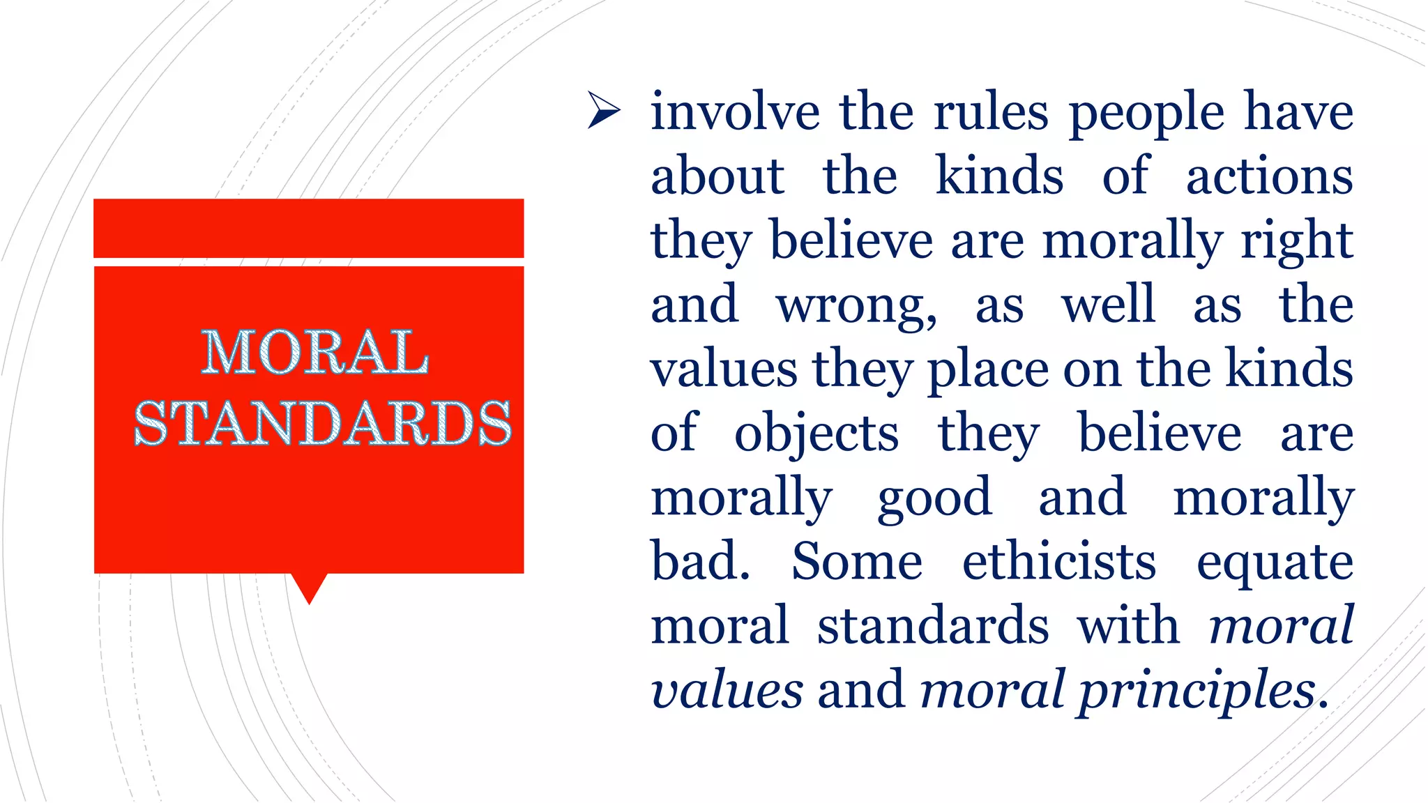 Lesson 1: Topic 1: MORAL & NON-MORAL STANDARDS | PPTX