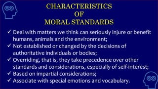 Lesson 1: Topic 1: MORAL & NON-MORAL STANDARDS | PPTX