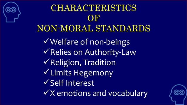 Lesson 1: Topic 1: MORAL & NON-MORAL STANDARDS | PPTX