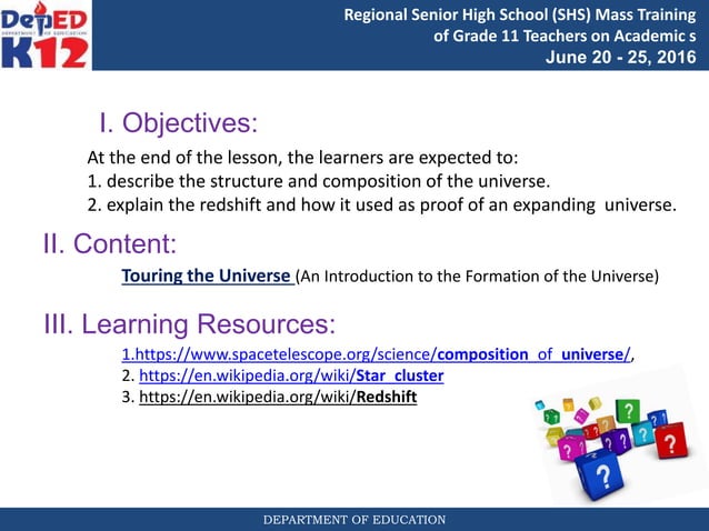 Grade 11 Earth & Life Science Lesson 1