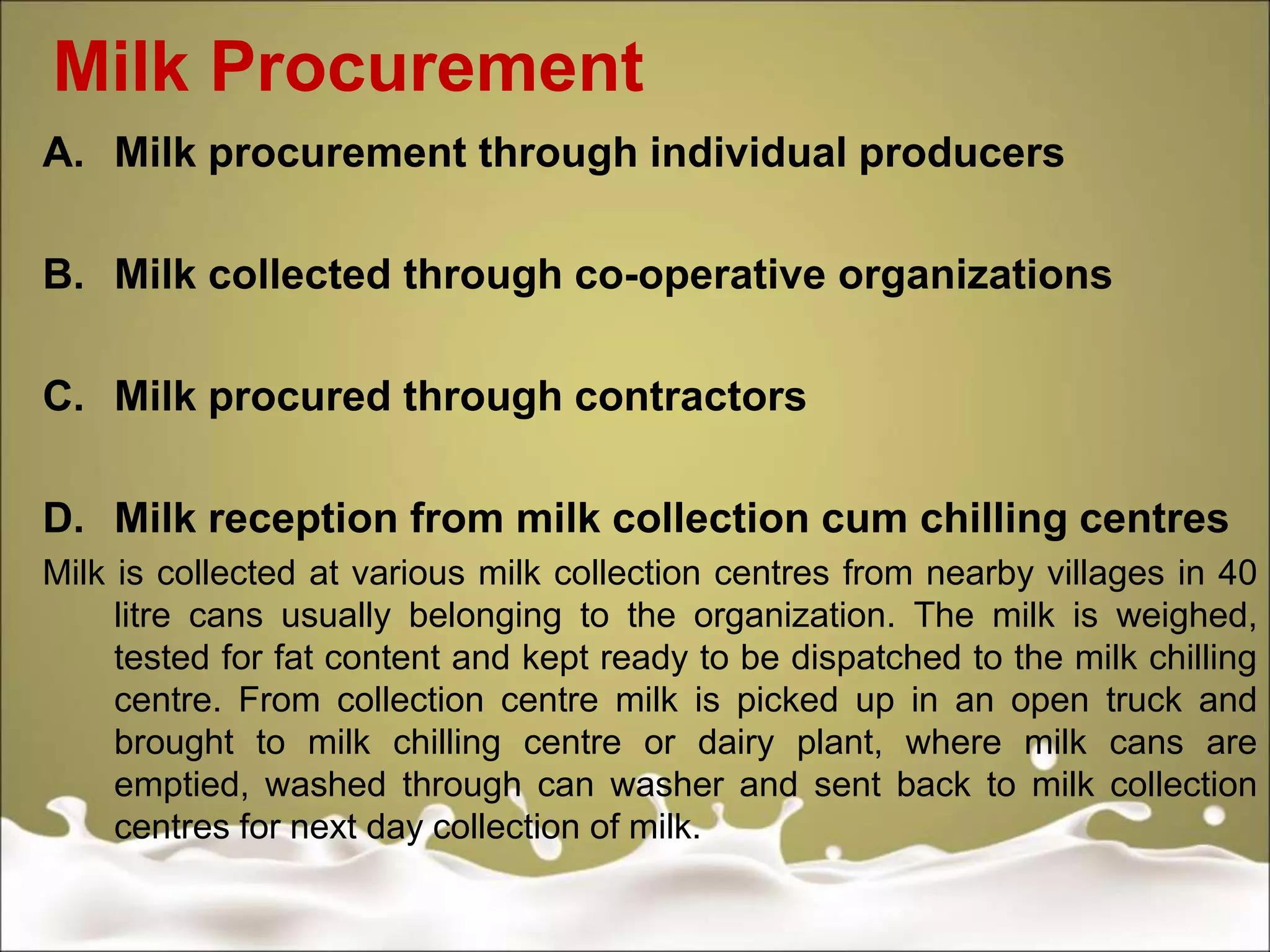 Types of dairies and perisable nature of milk.ppt | Agriculture ...