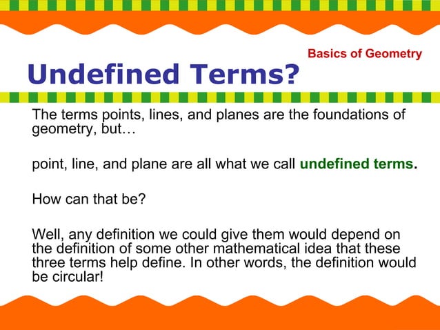 Lesson 1 undefined terms geometry.pptx | 3-D Graphics | Computer ...