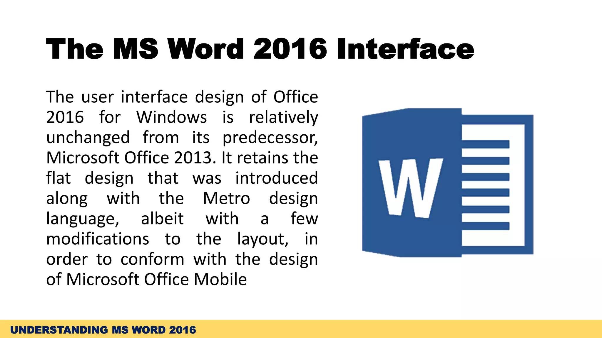Lesson 1 UNDERSTANDING MS WORD 2016.pptx