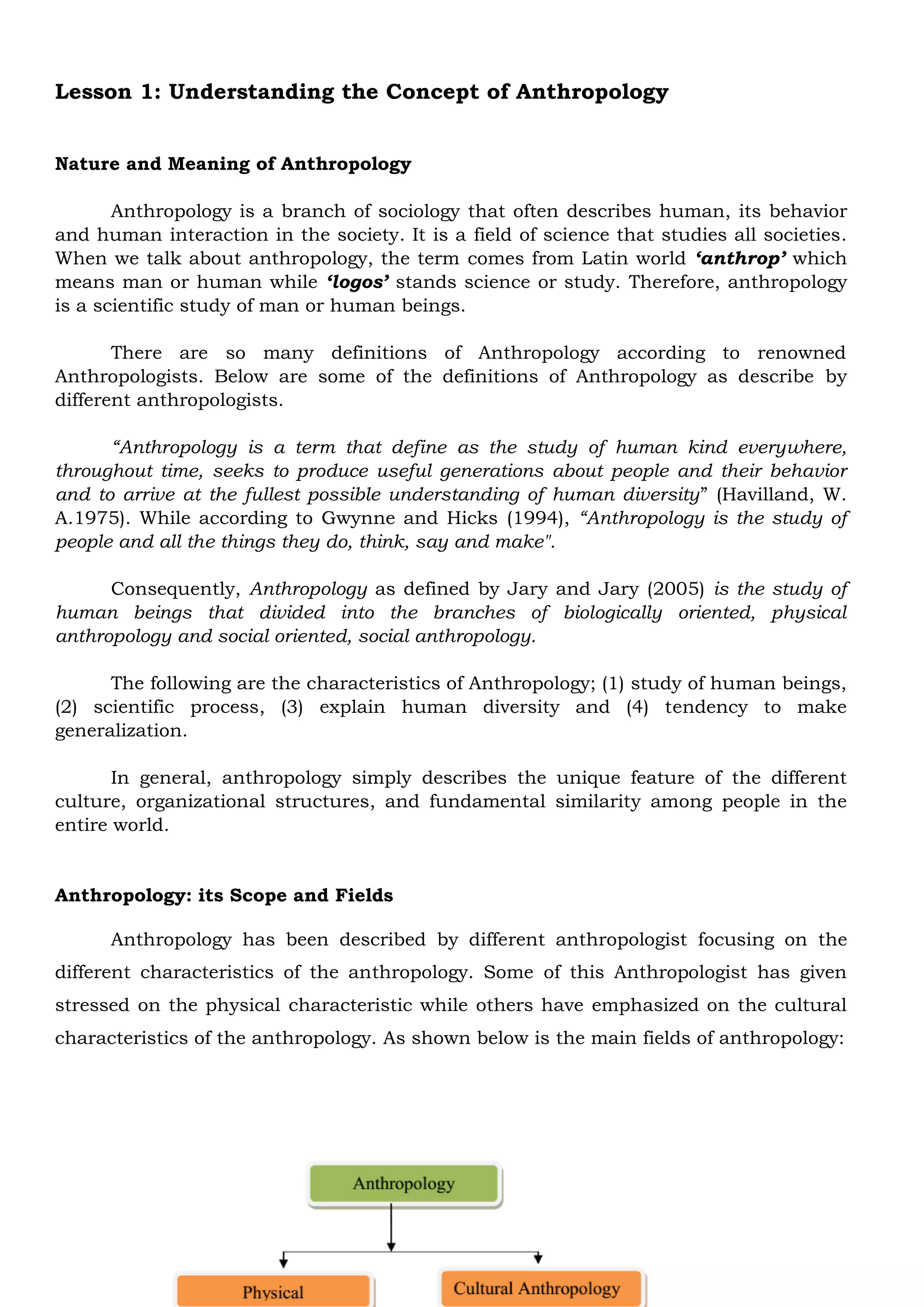 UCSP_Lesson 1_Understanding the Concept of Anthropology .pdf | Science