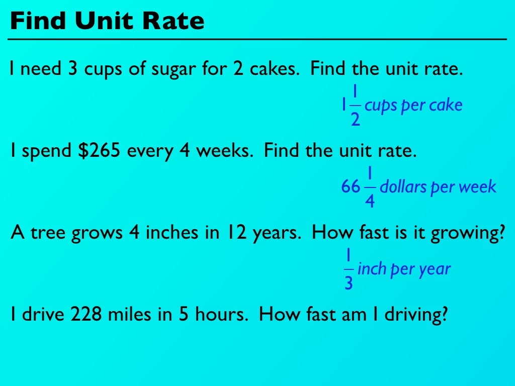 Lesson 1 (Unit Rates)