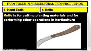 Agri-Crop Production - Lesson 1 use farm tools and equipment | PDF