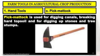 Agri-Crop Production - Lesson 1 use farm tools and equipment | PDF