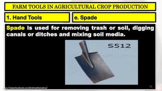 Agri-Crop Production - Lesson 1 use farm tools and equipment | PDF