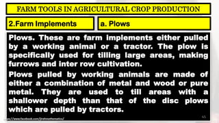 Agri-Crop Production - Lesson 1 use farm tools and equipment | PDF