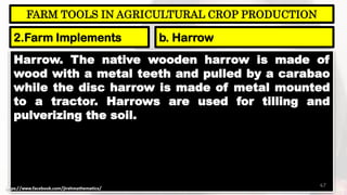 Agri-Crop Production - Lesson 1 use farm tools and equipment | PDF