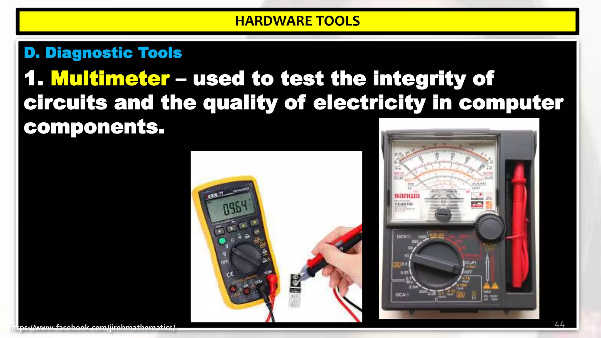 ICT: Computer Hardware Services - Lesson 1 use hand tools by Je-Jireh ...