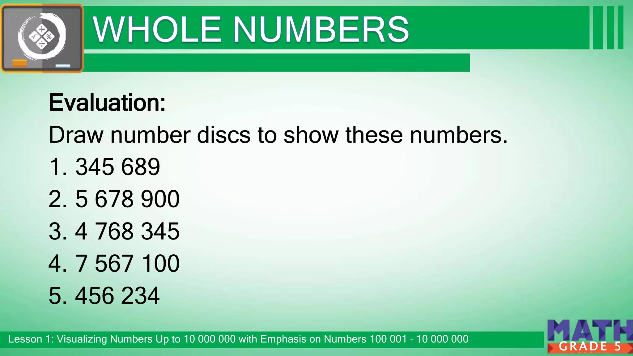 Math 5 Grade 5 1st Quarter Lesson 1 | PPTX