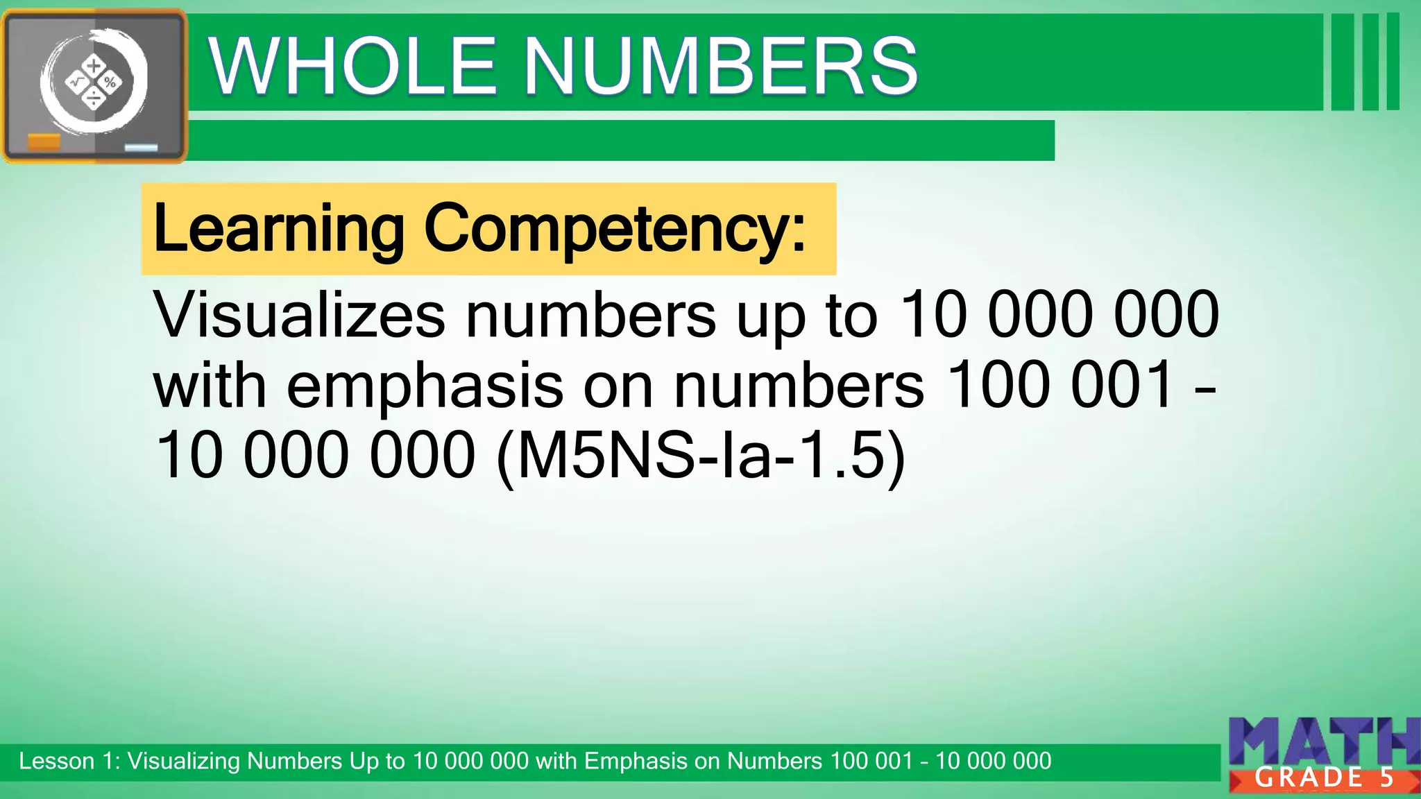Math 5 Grade 5 1st Quarter Lesson 1 | PPTX
