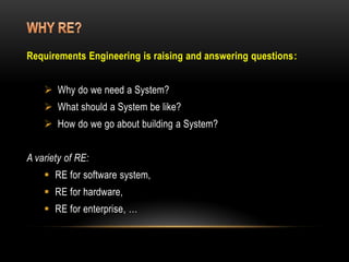 Requirements Engineering(Why Requirements Engineering in System ...