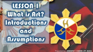Lesson 1 What is art appreciation?: Introduction and Assumptions | PDF