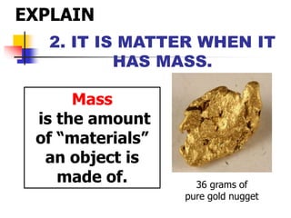 GRADE 8 LESSON WHAT IS MATTER/ DIFERENCE BETWEEN MATTER AND NON MATTER ...