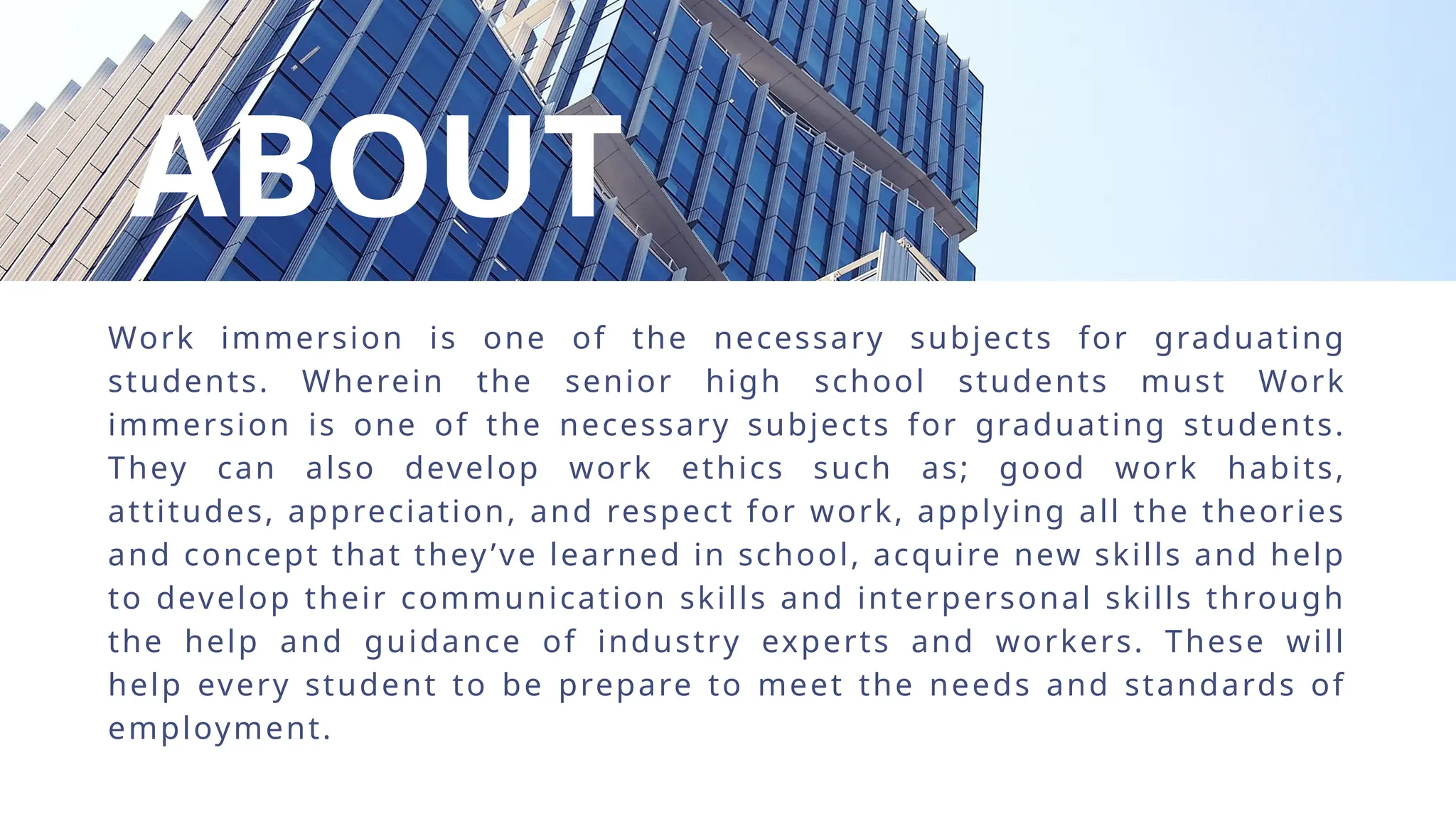 lesson 1 work immersion and work ethics discussion | PPTX