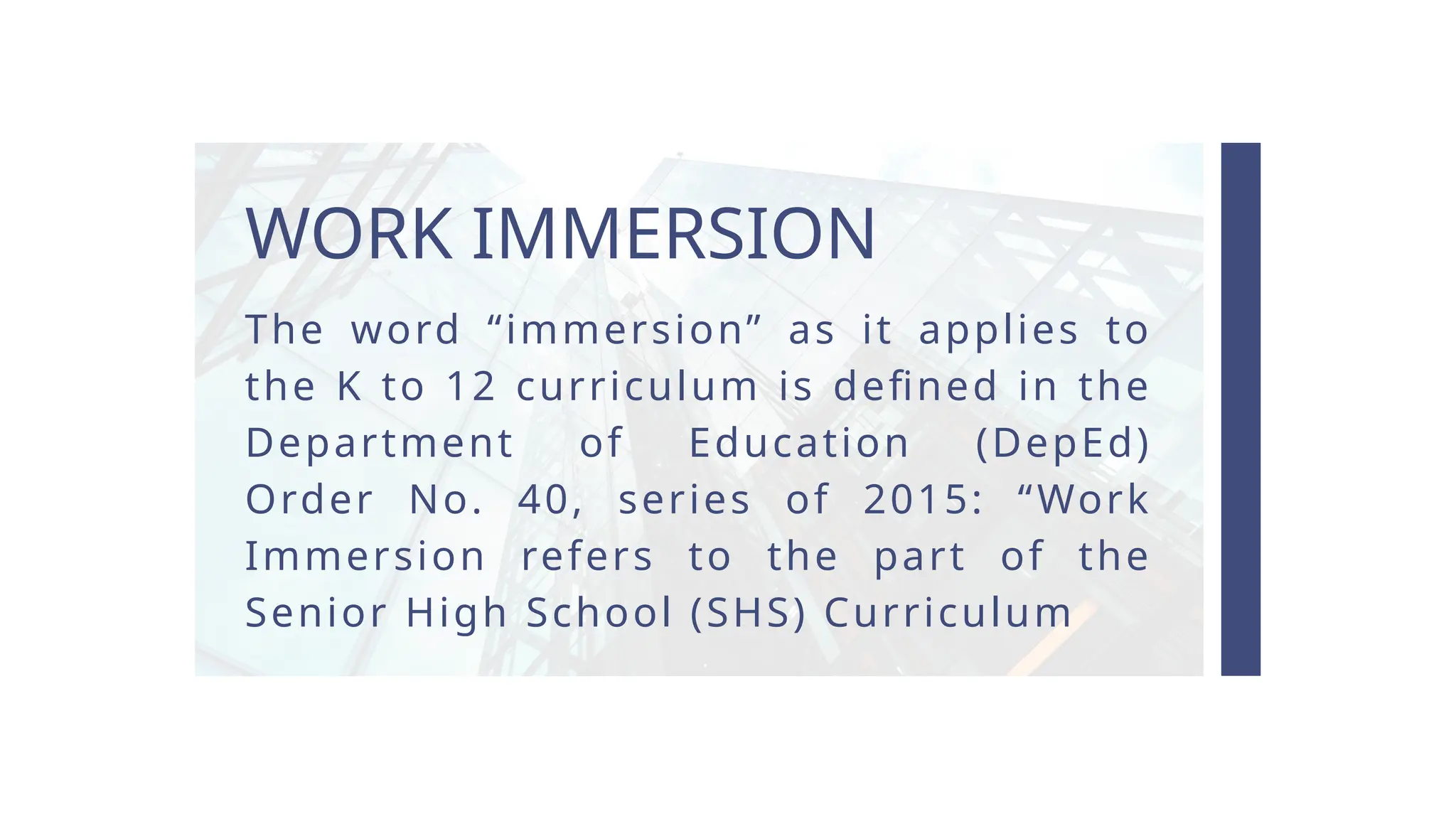 lesson 1 work immersion and work ethics discussion | PPTX