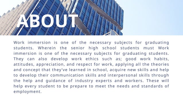 lesson 1 work immersion and work ethics discussion | PPT