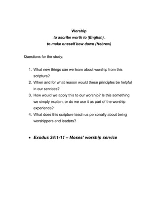 Lesson 1 worship team | DOCX