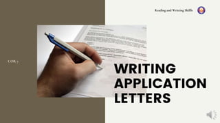 Writing Application Letters | PPTX