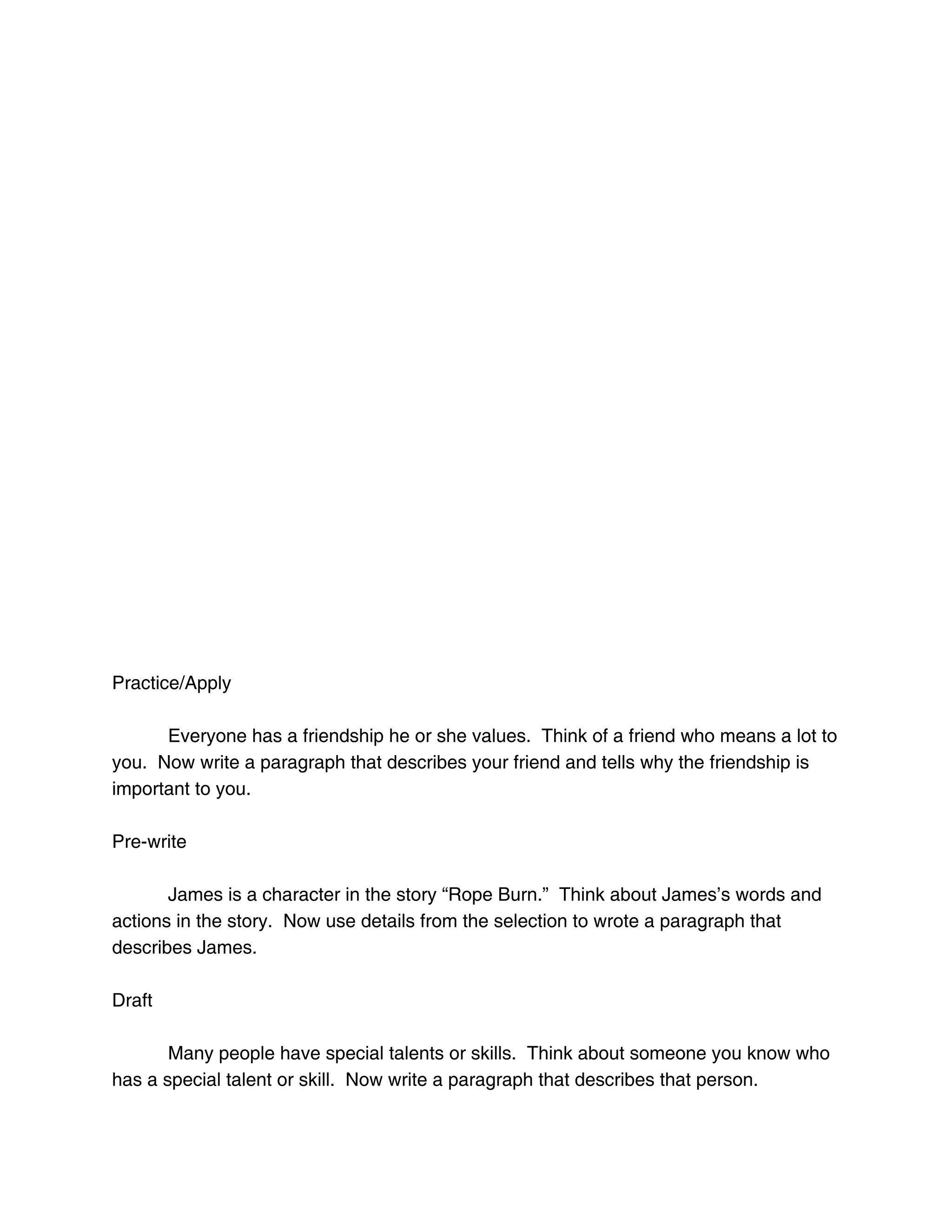 Lesson 1 writing prompts | PAGES | Model Toys | Hobbies & Interests