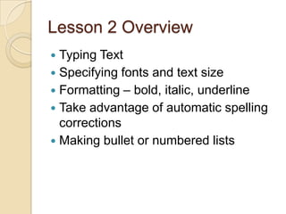 Beginners: Microsoft Office Word 2007 Lesson 2 | PPTX | Desktop ...