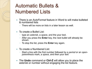 Microsoft Office Word 2007 - Lesson 2 | PPT