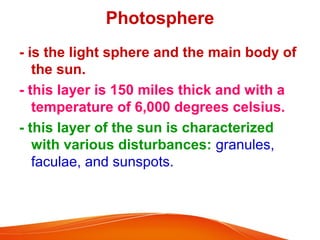 Features of the Sun. | PPT
