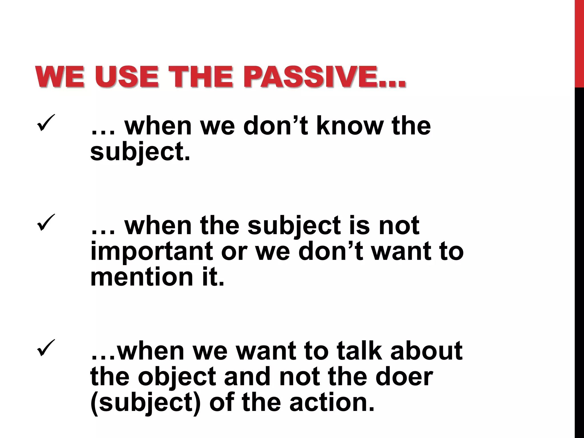 Passive Voice: an Introduction. | PPT