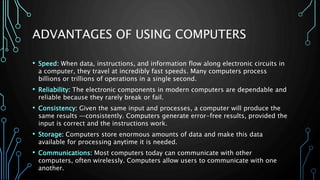 Lesson 2.0 definition, importance, and advantages of computers | PPT