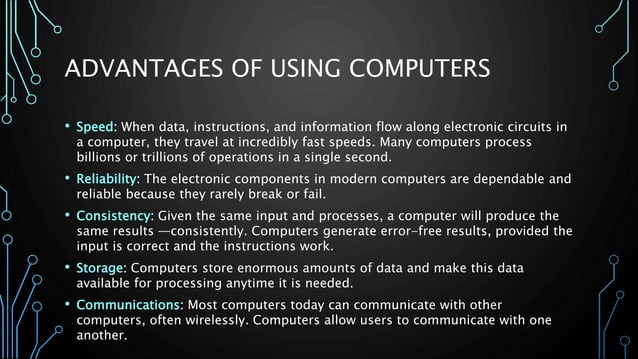Lesson 2.0 definition, importance, and advantages of computers | PPTX