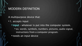 Lesson 2.0 definition, importance, and advantages of computers | PPTX