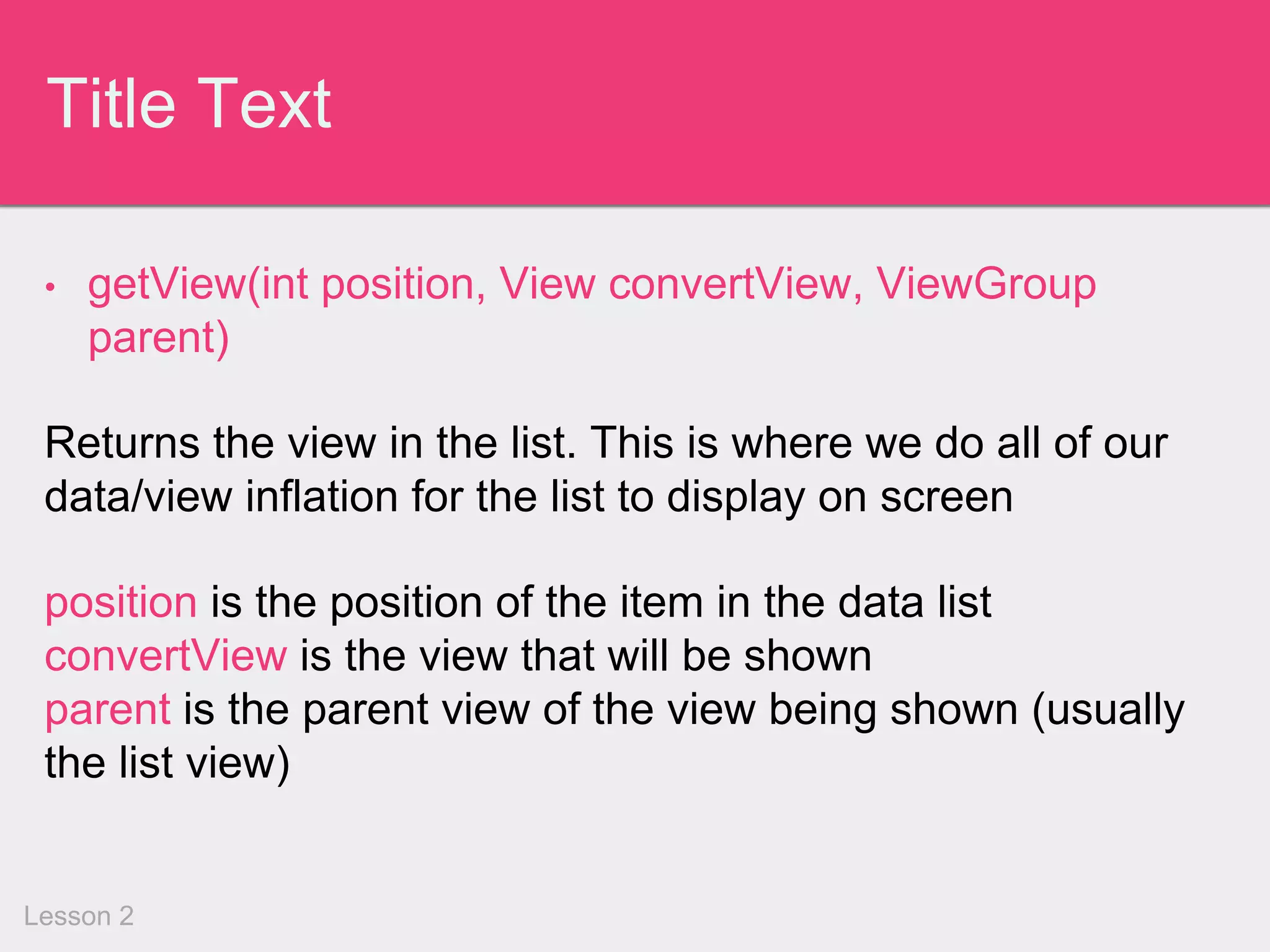 Android course Lesson2 | PPT