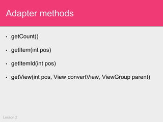Android course Lesson2 | PPT