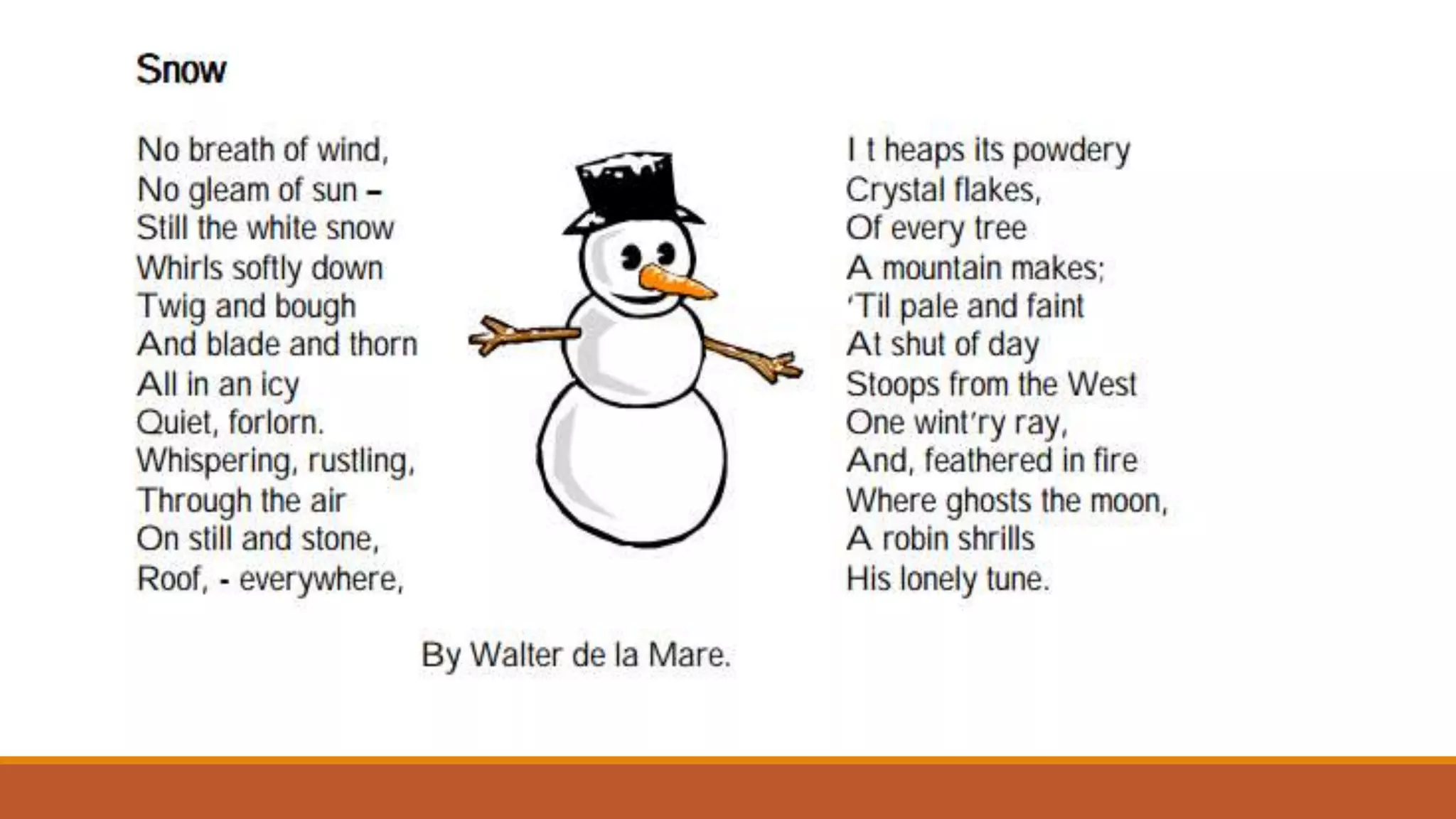 The Snow- poem | PPT