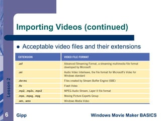 Lesson 2 Importing media | PPT